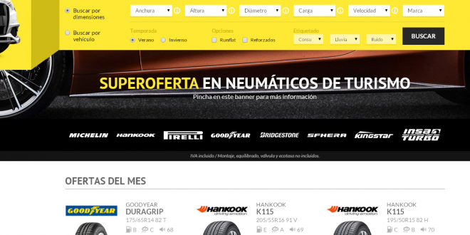 Nueva web de Confortauto para la venta de neumáticos